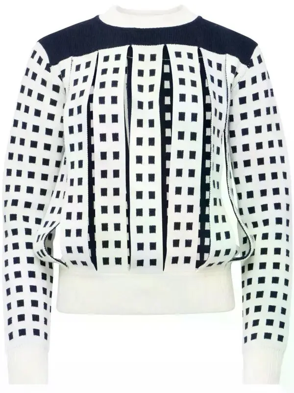 JW Anderson Jacquard Slit Sweater - White