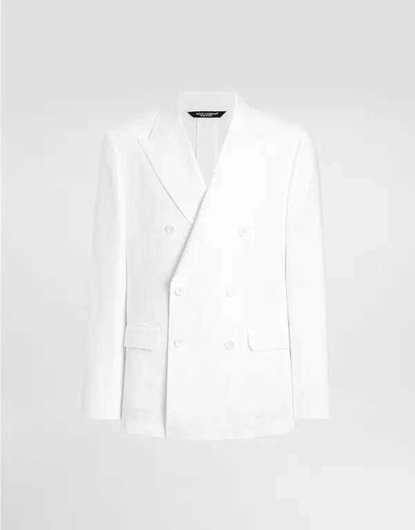 Dolce & Gabbana Double-breasted Linen Jacket - White