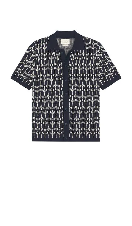 FAR AFIELD Zigger Shirt In Navy