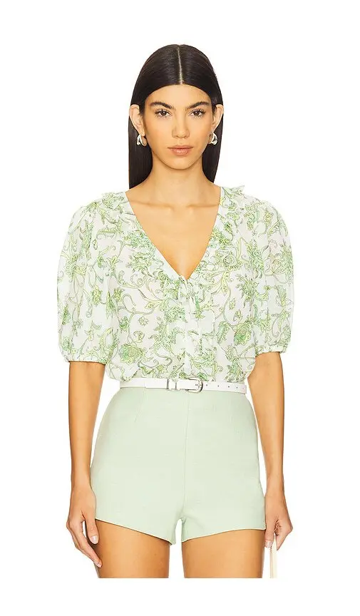 Cinq À Sept Ivy Paisley Seraphina Top - Ivory Multi
