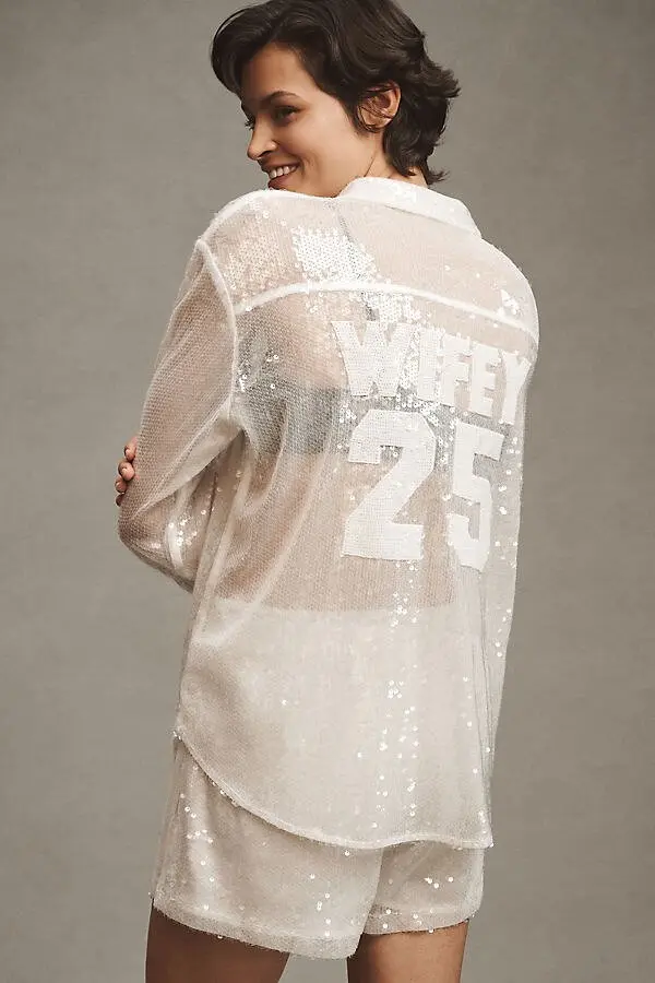 EN ELLY Wifey Sequin Buttondown Shirt