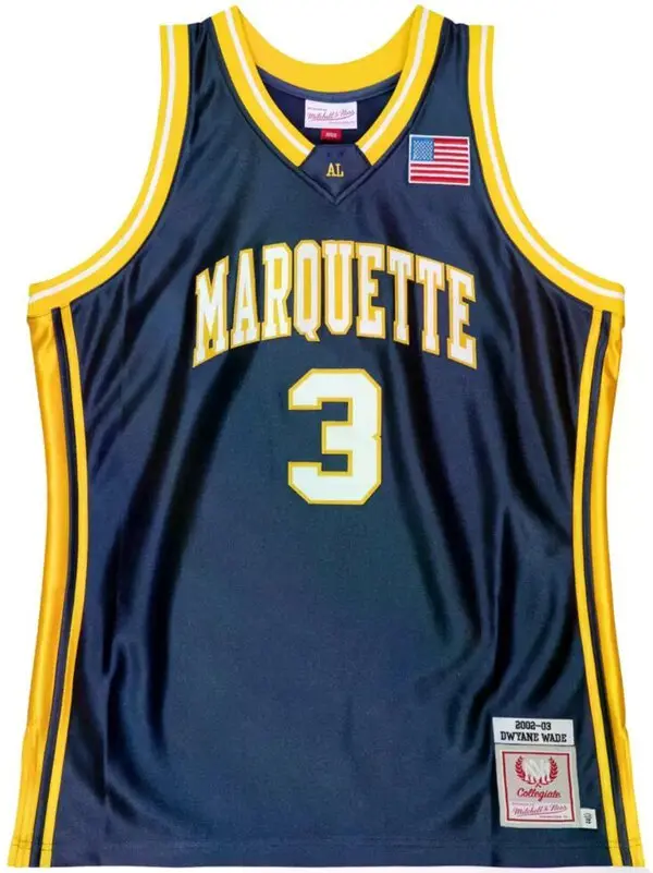 Mitchell & Ness Ncaa Marquette 2002 Dwyane Wade Basketball Jersey - Blue