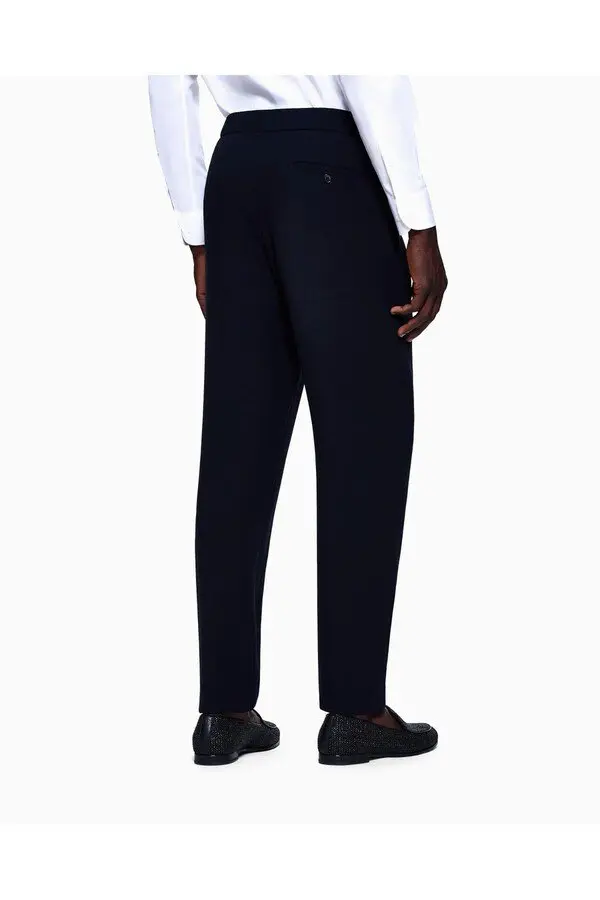 Giorgio Armani Single-pleat Trousers - Navy