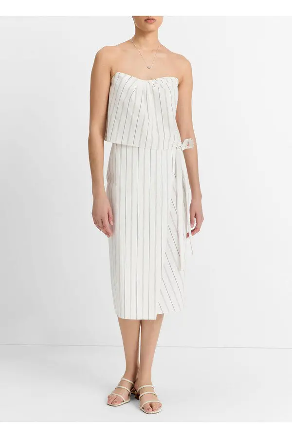 Vince Cotton Wrap Skirt - Stripe