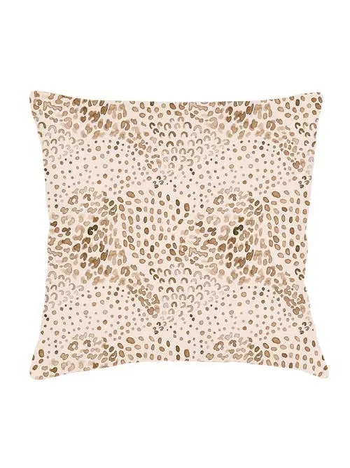 Anaya Cheetah Velvet Pillow With Down Insert - Brown