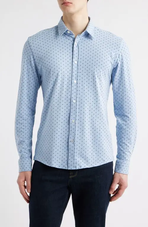 Hugo Boss Roan Kent Stretch Cotton Button-up Shirt - Light Blue