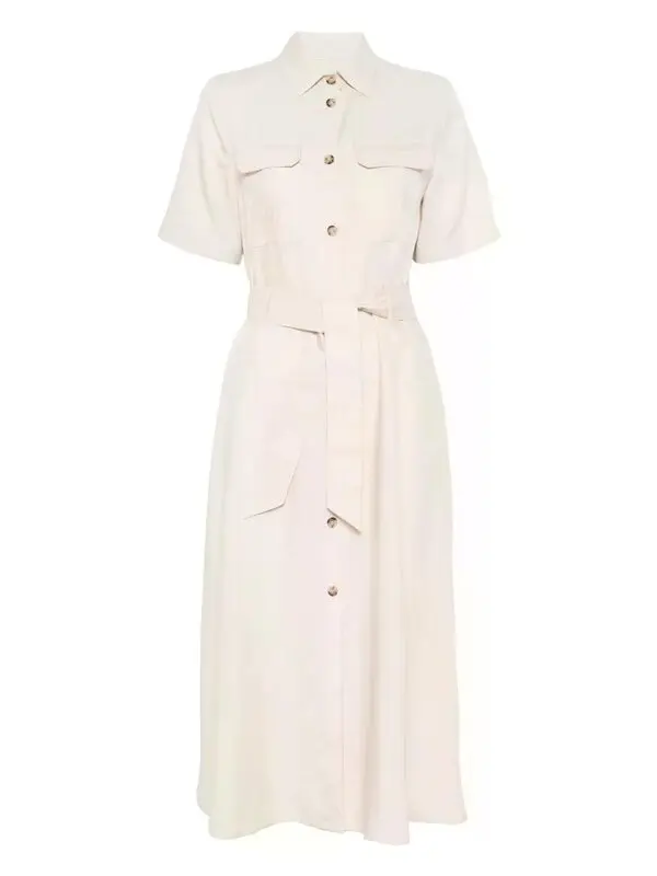 Woolrich Tied-waist Midi Shirt Dress - Neutrals