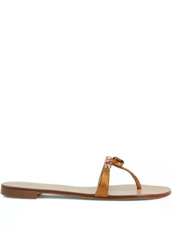 GIUSEPPE ZANOTTI Katisha Leather Flat Sandals