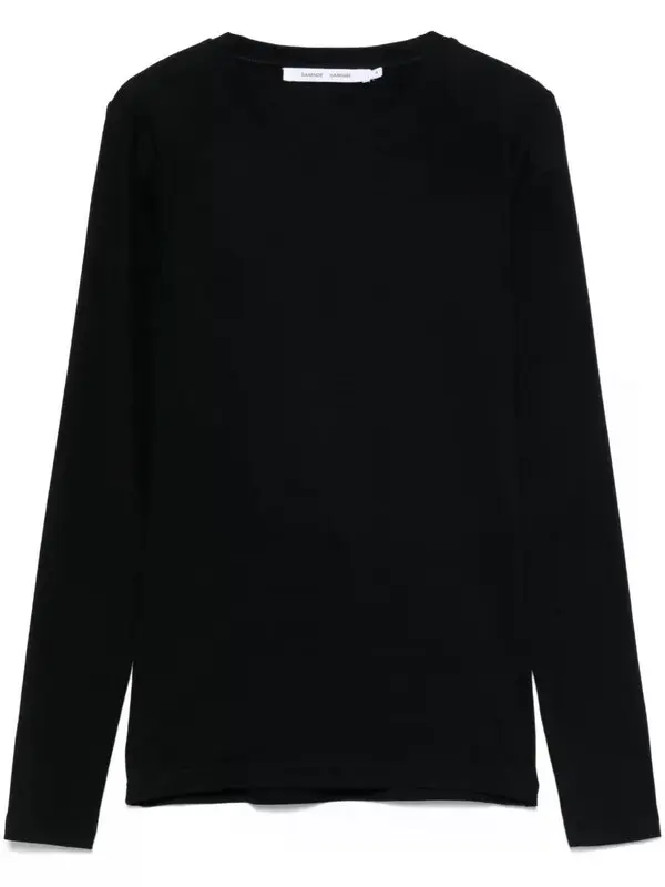 SAMSOE SAMSOE Fine Ribbed T-shirt - Black
