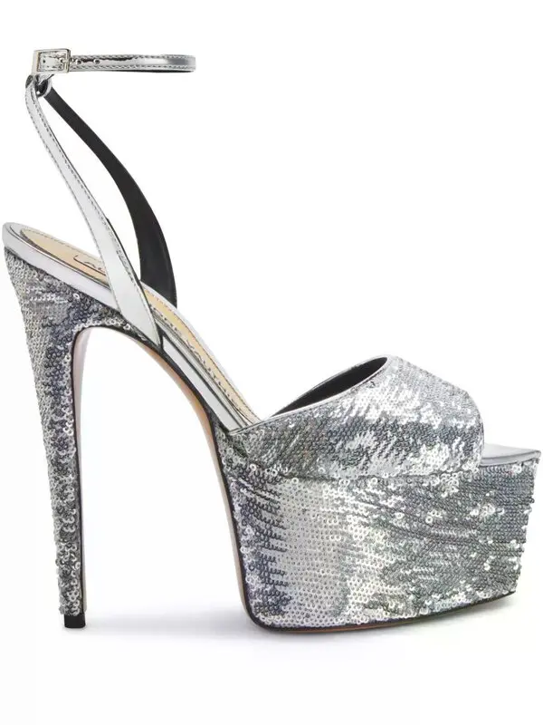 Alexandre Vauthier 160mm Sequin-embellished Sandals - Silver