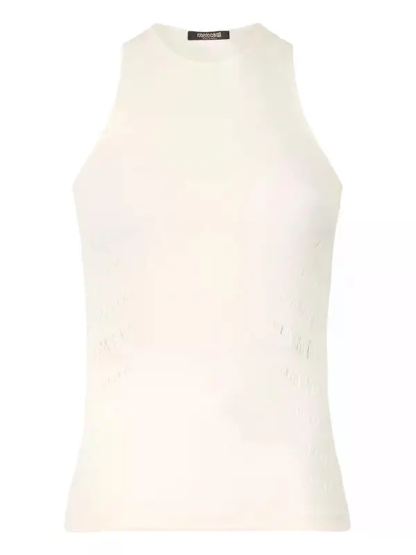 Roberto Cavalli Perforated-embellished Top - Neutrals
