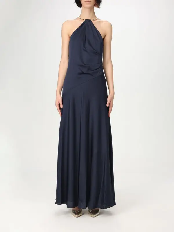 Ralph Lauren Halter Maxi Dress In Blue - 30% Off | Editorialist