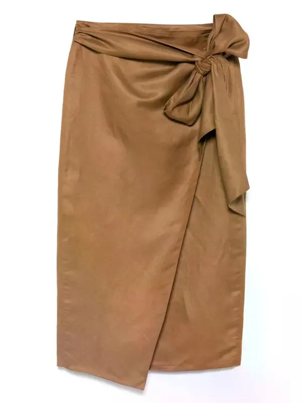 Max Mara Tequila Midi Wrap Skirt - Brown