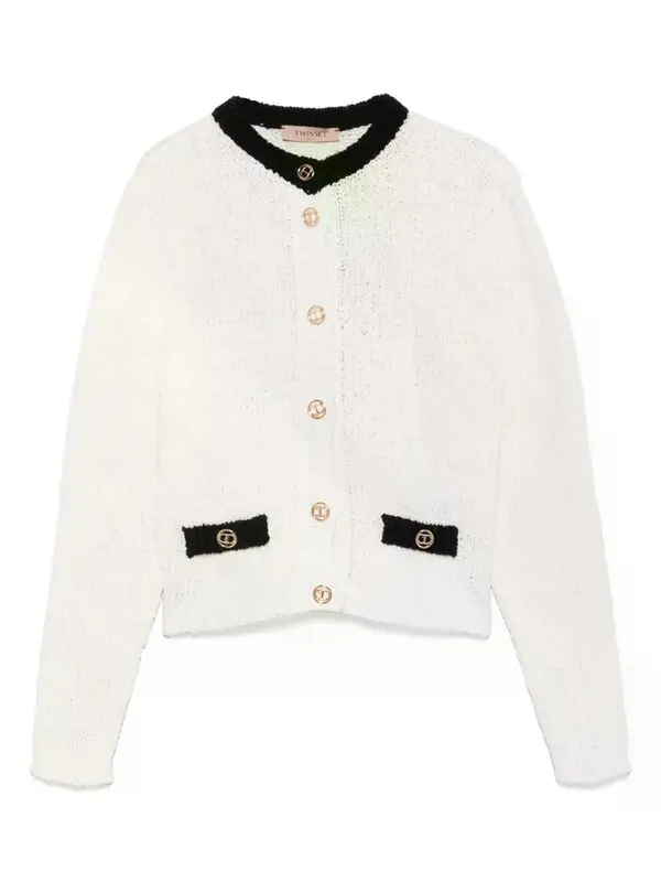 TWINSET Logo-buttons Cardigan - Neutrals