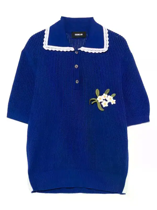 EGONLAB KN002B KNIT POLO-SHIRT NAVY BLUE 【公式通販】