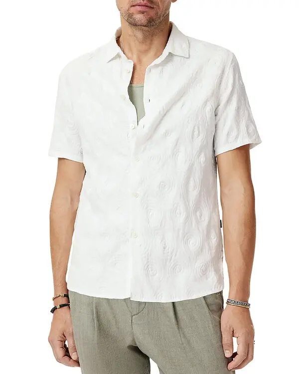 John Varvatos Sean Textured Short Sleeve Shirt - Chalk