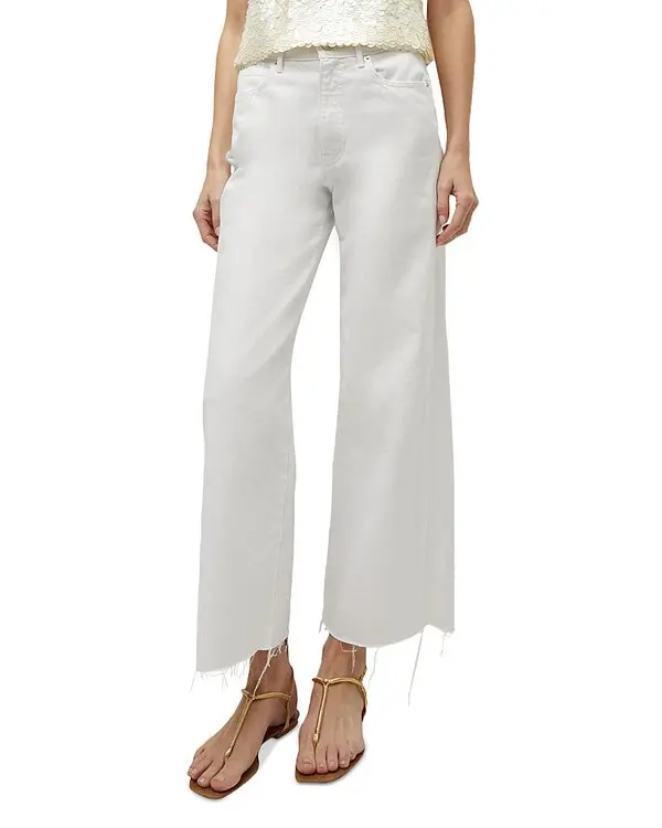 Veronica Beard Taylor High-rise Cropped Wide-leg Jeans - White