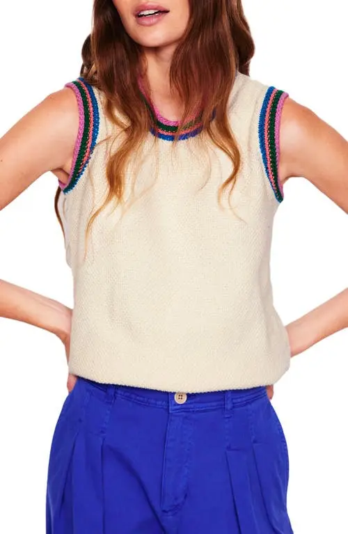 Boden Stripe Trim Sweater Vest