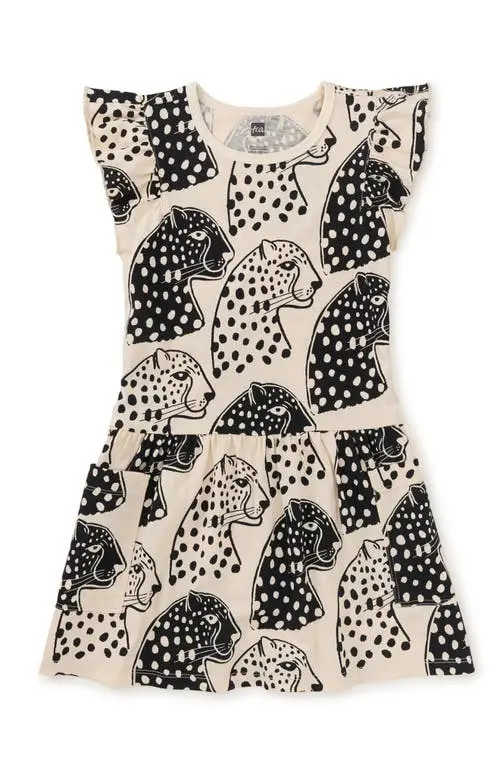 TEA COLLECTION Flutter Sleeve Pocket Dress - Block Print Jaguar