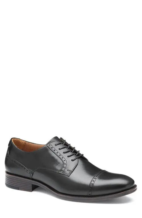 Johnston & Murphy Reeve Cap Toe Derby - Black Full Grain