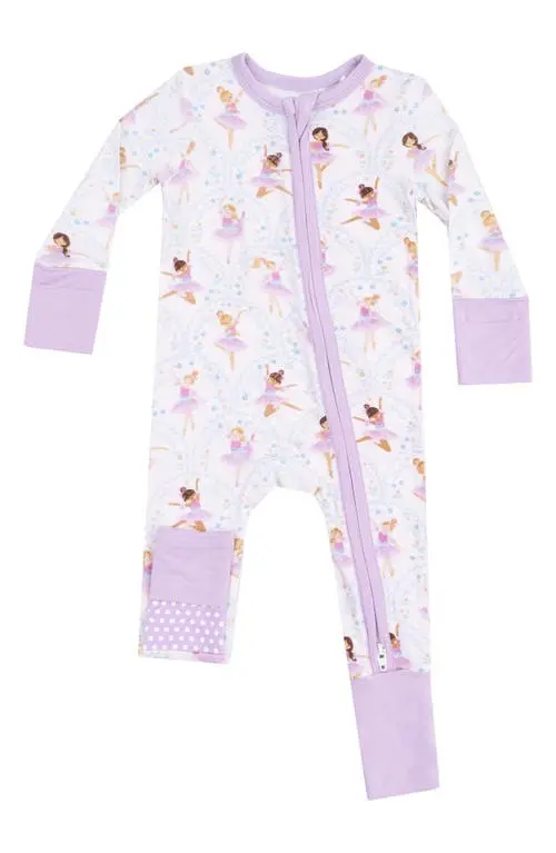 ANGEL DEAR Ballerina Print Convertible Zip Romper - Purple