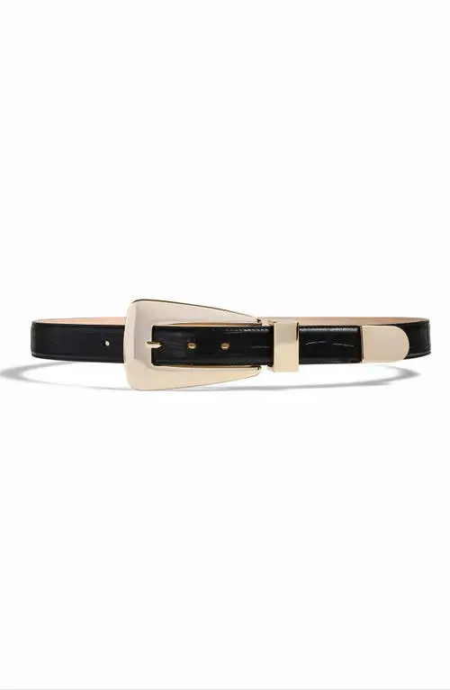 Khaite Lucca Croc-embossed Belt - Black 200