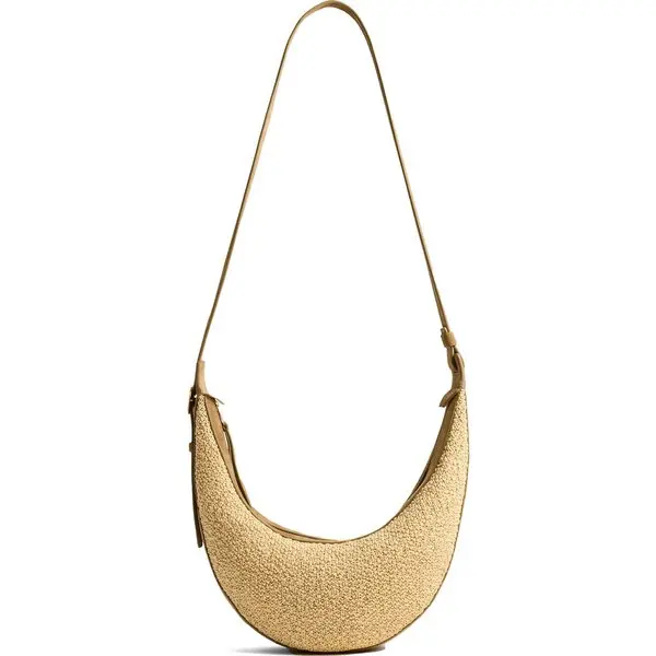 Khaite Small Augustina Crocheted Raffia Hobo Bag - Wheat/natural 382