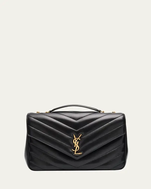 Saint Laurent Loulou Large Chain Shoulder Bag - Noir