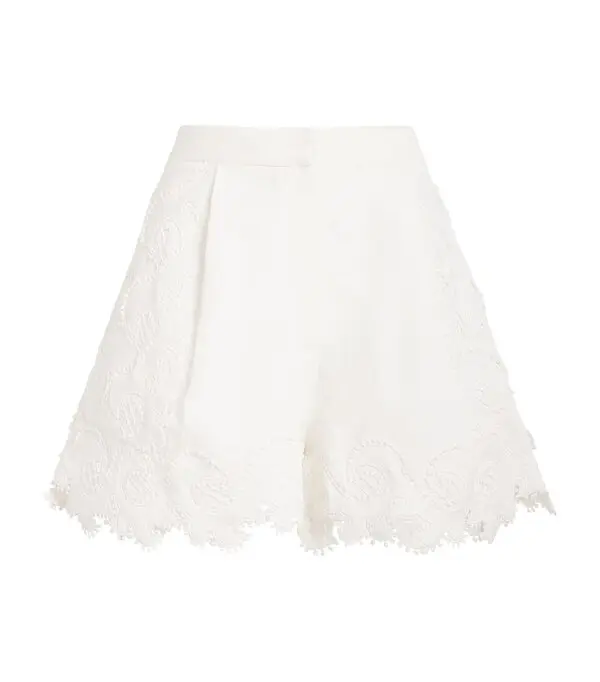 Maje Lace Tailored High-rise Shorts - White