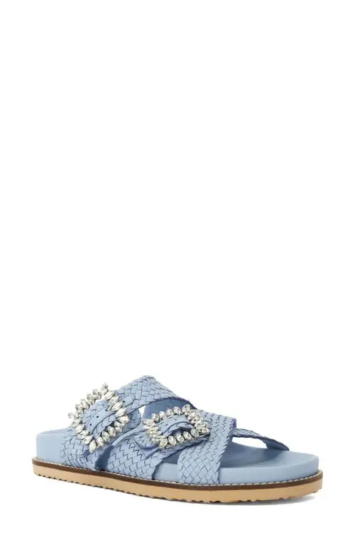 Dune London Lulos Woven Slide Sandal - Blue