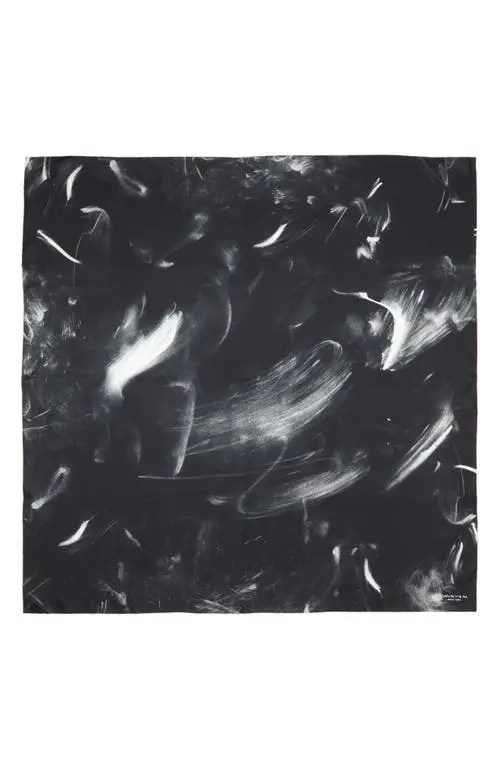 Lafayette 148 New York Charcoal Dust Square Silk Scarf - Black Multi
