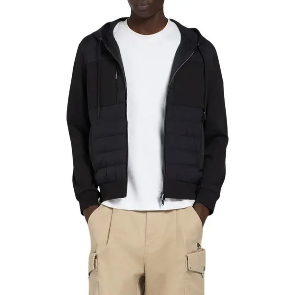 Moose Knuckles Garnier Air Down Hybrid Hooded Jacket - Black/ Black