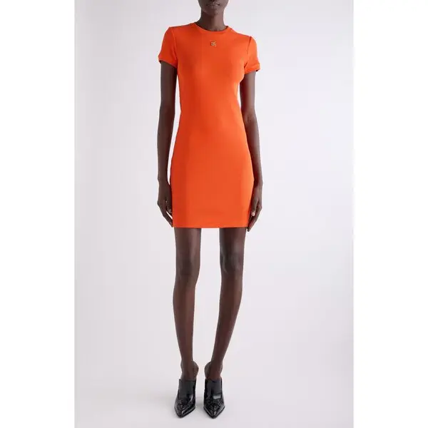 Givenchy 4g Logo Rib Minidress - Orange