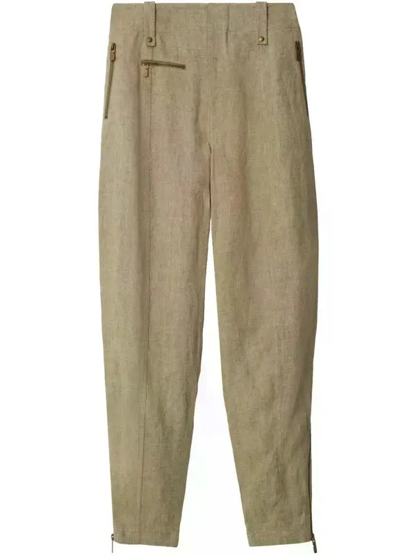 Burberry Linen Trousers - Neutrals
