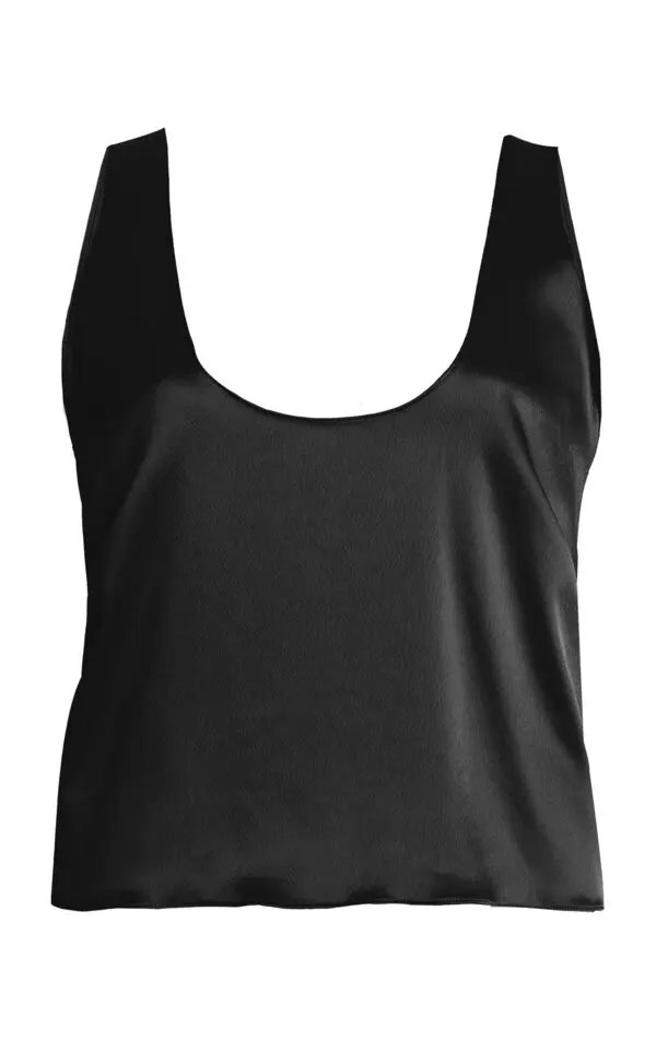 LESET Barb Satin Tank - Black