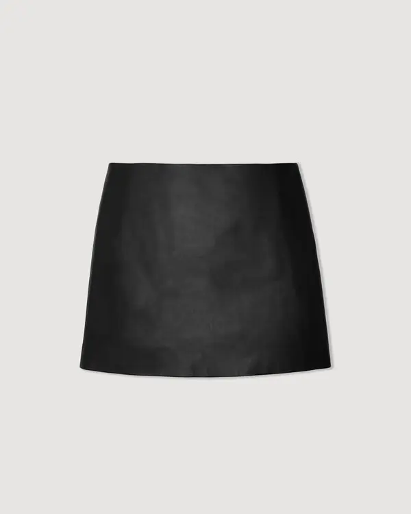 Veronica De Piante Cecily Nappa Leather Mini Skirt - Black