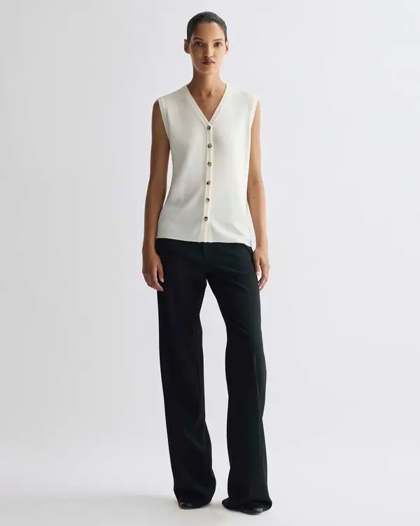 Veronica De Piante Alice Merino Wool Vest - Cream