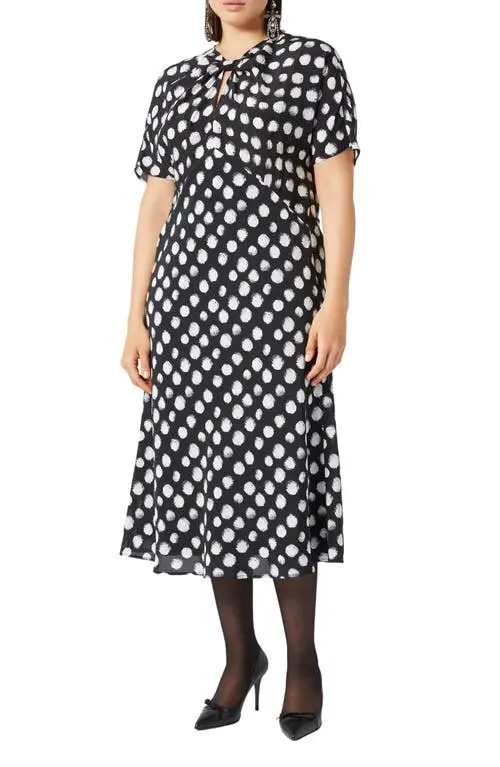 Marina Rinaldi Zuai Silk Crêpe De Chine Dress