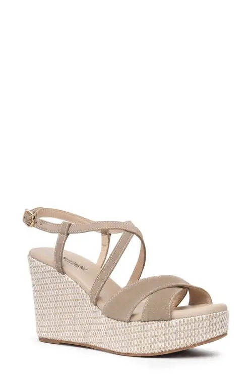 NEROGIARDINI Strappy Platform Wedge Sandal - Taupe