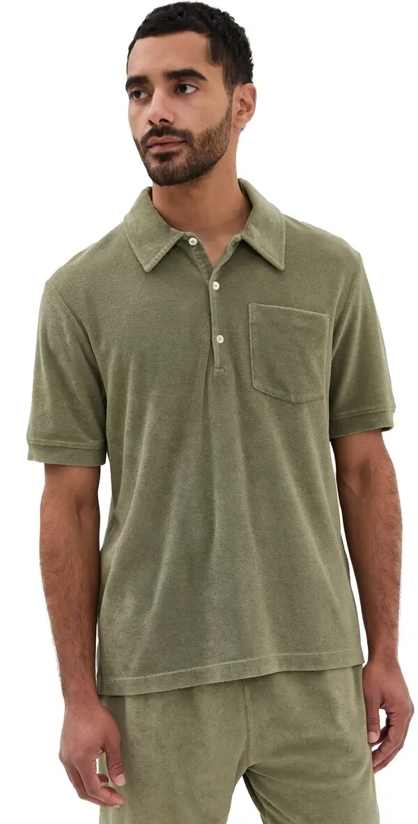 Closed Short Sleeve Polo - Chino Green