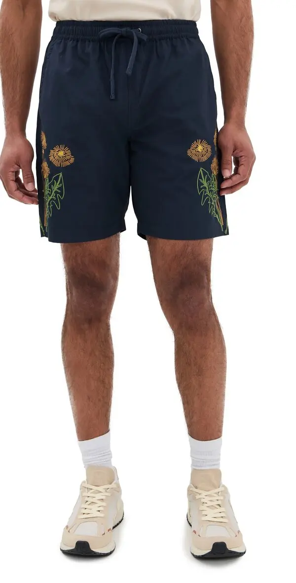 Universal Works X Flower Mountain Beach Shorts 7.5 - Navy