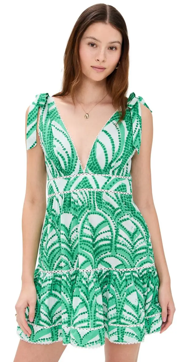 Poupette St Barth Cara Mini Dress - Green Himba