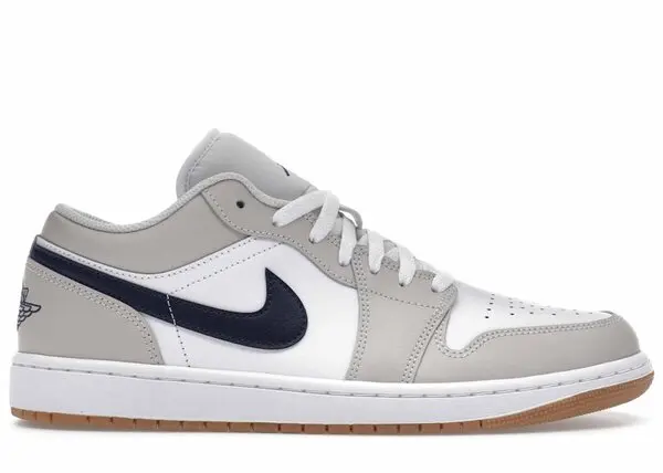 JORDAN 1 Low Sneakers - White/neutral Grey/gum Medium Brown