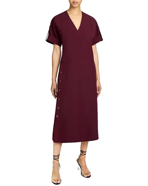 Santorelli Serafina Short Sleeve Midi Shift Dress - Cherry Cola