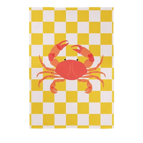 KAF HOME Crab Check Kitchen Towel