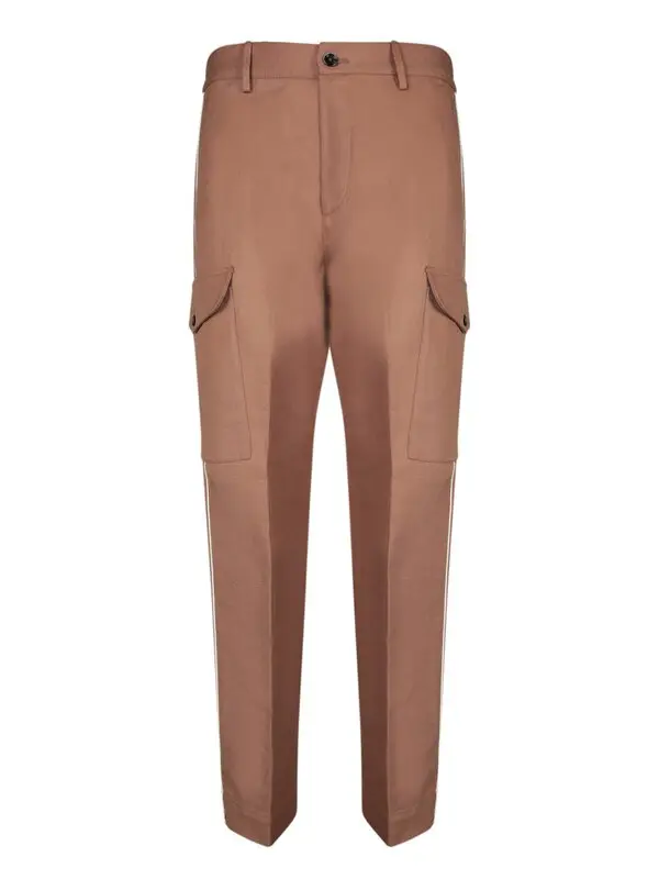 NINE:INTHE:MORNING Linen Cargo Trousers - Brown