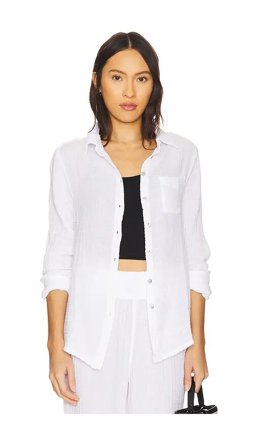 Michael Stars Ernie With Pocket Top - White