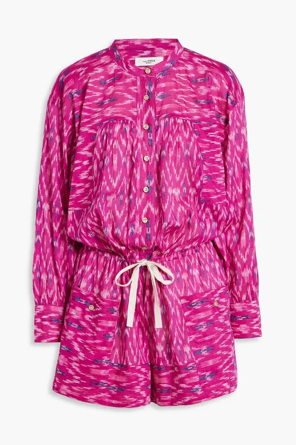 MARANT ETOILE Lehana Printed Cotton-voile Playsuit - Fuchsia