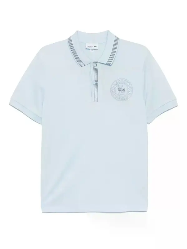 Lacoste Badge Print Polo Shirt - Blue
