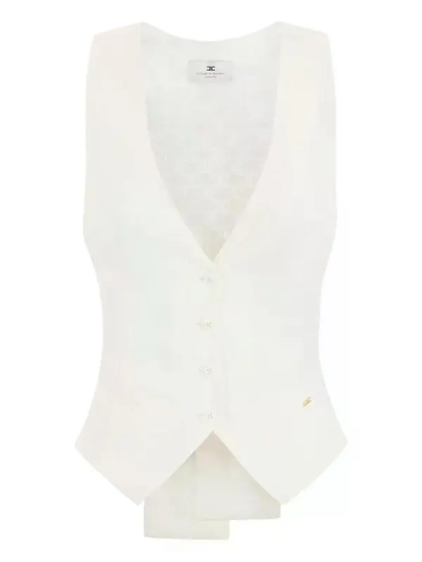 Elisabetta Franchi Gabardine Waistcoat - White